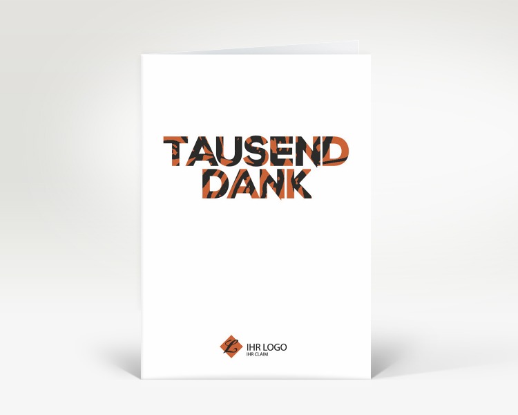 Danksagung "Zebra-Schrift tausend Dank in rot" | Designer-Karten.de