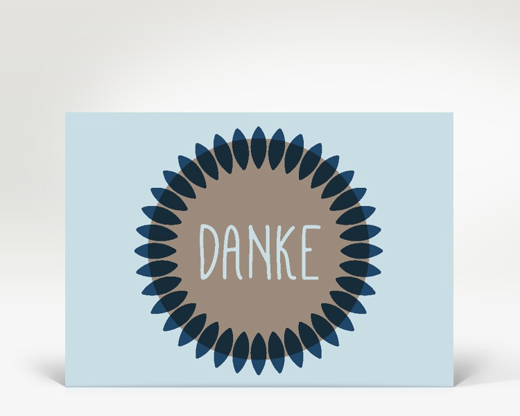 Danksagung "Danke Postkarte Serie #3 blau" | Designer-Karten.de