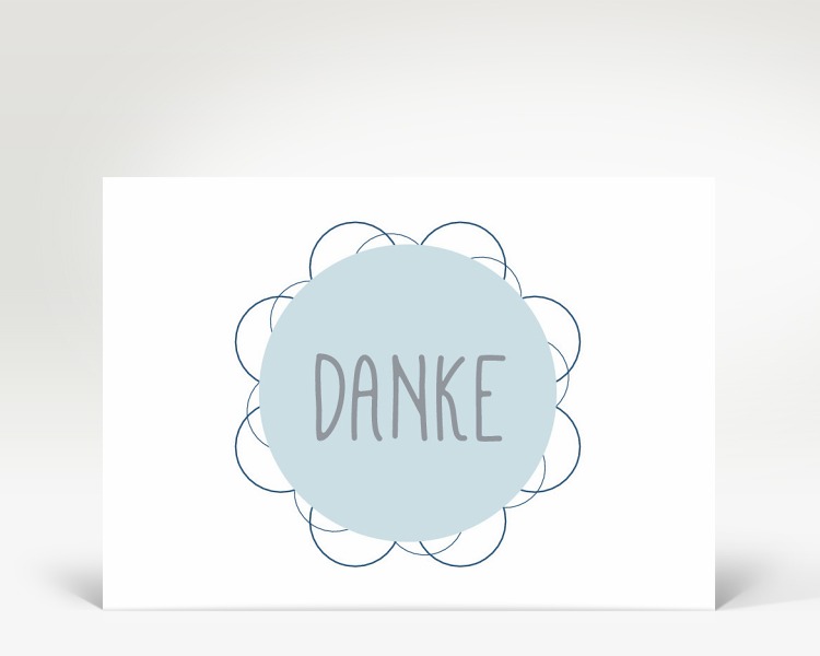 Danksagung "Danke Postkarte Serie #5 hellblau" | Designer-Karten.de