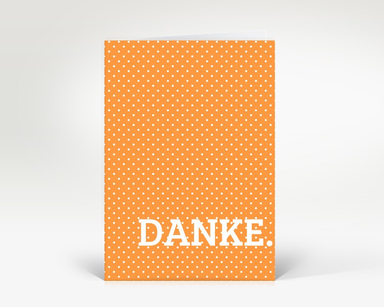 Danksagung "Danke Punkte orange" | Designer-Karten.de